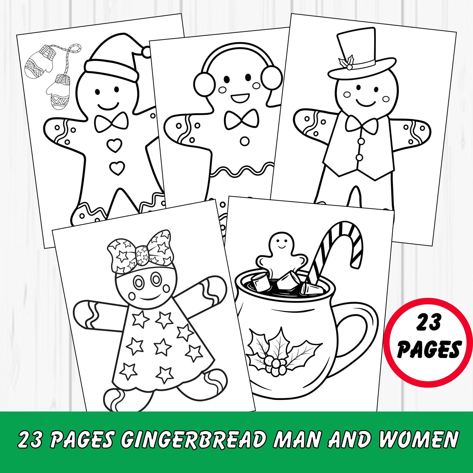 Gingerbread Man & Girl Coloring Pages, Gingerbread House Coloring ...