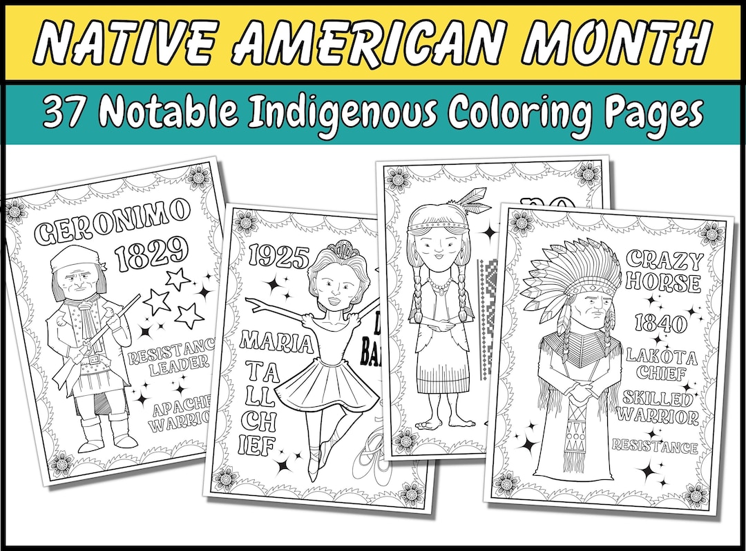 Native American Heritage Month Coloring Pages, Native American Notable ...