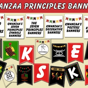 Kwaanza Principals Posters Set of 8 - the 7 Principles of Kwanzaa ...