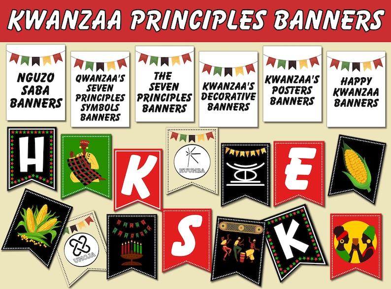 Kwaanza Principals Posters Set of 8 - the 7 Principles of Kwanzaa ...