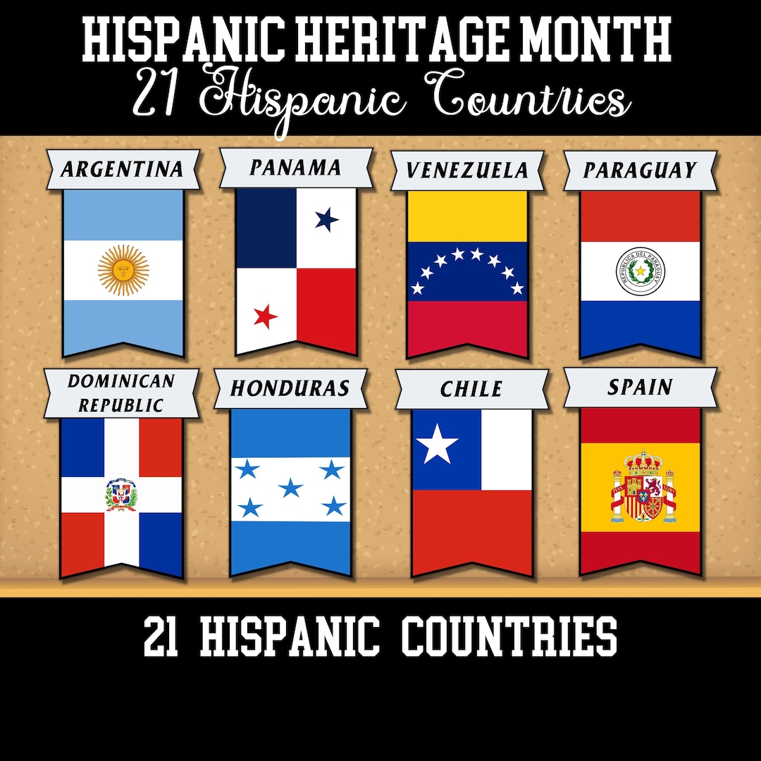 Hispanic Country Flags | Hispanic Heritage Month Flag Bunting | Spanish ...