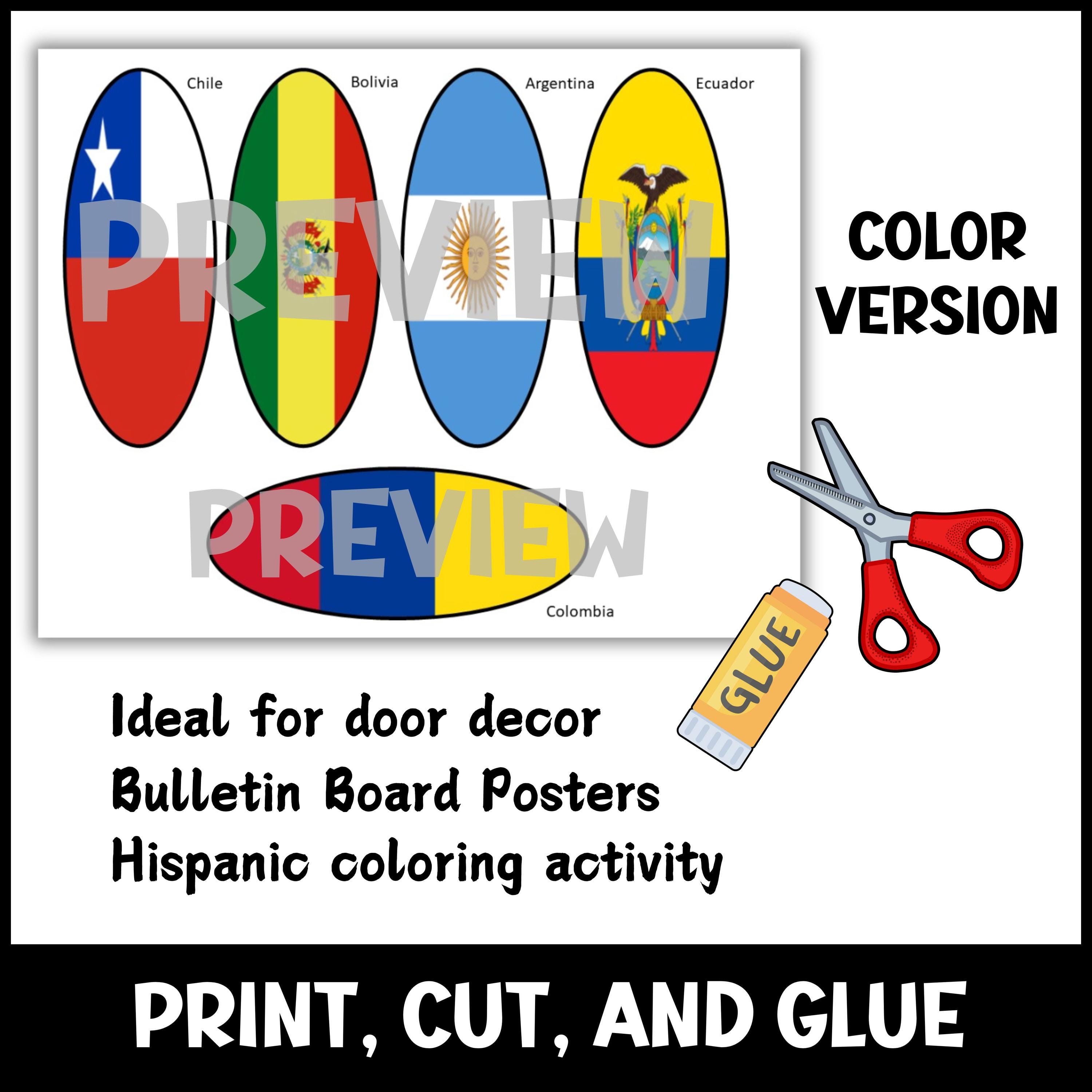 DIY Hispanic Heritage Month Flag Flower Craft- Mes De La Herencia ...