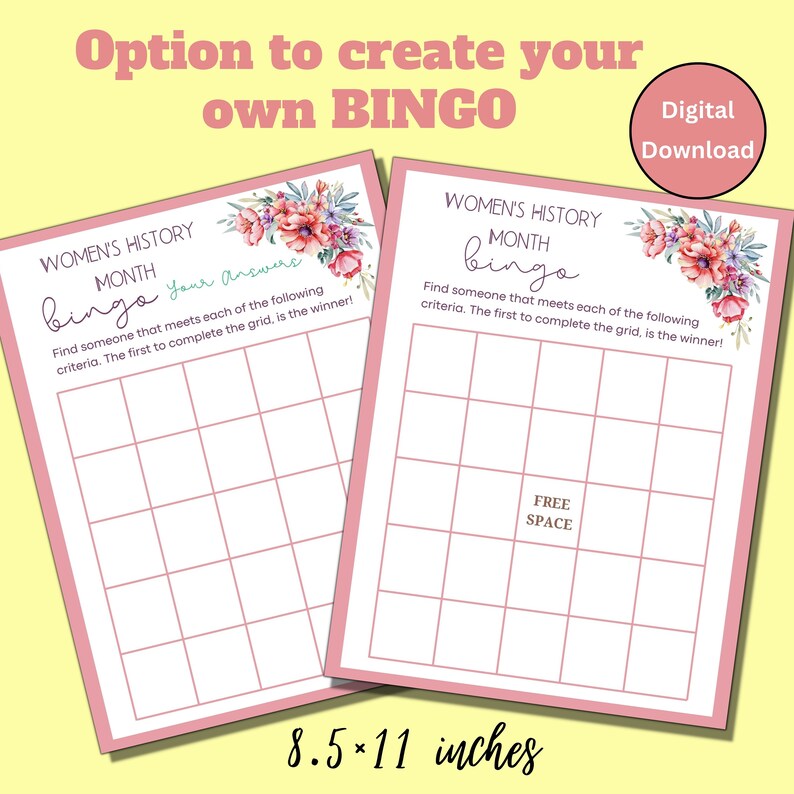 Printable Women's History Month Bingo Game | Women Empowerment ...