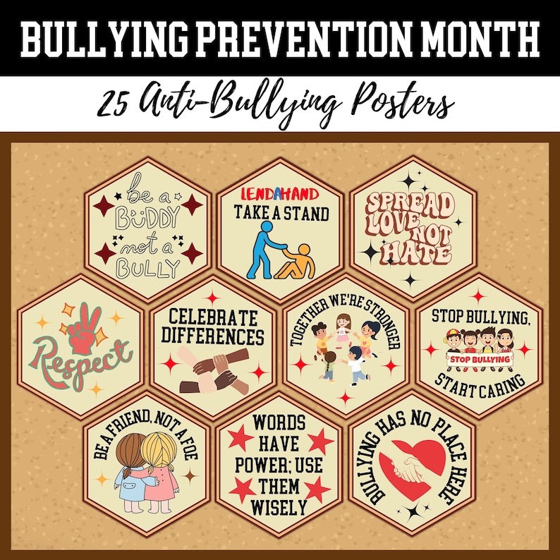 National Bullying Prevention Month Bulletin Board Set-25 Anti Bullying ...