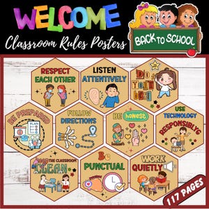 Printable Classroom Rules Posters |classroom Decor | Behavior Rules ...