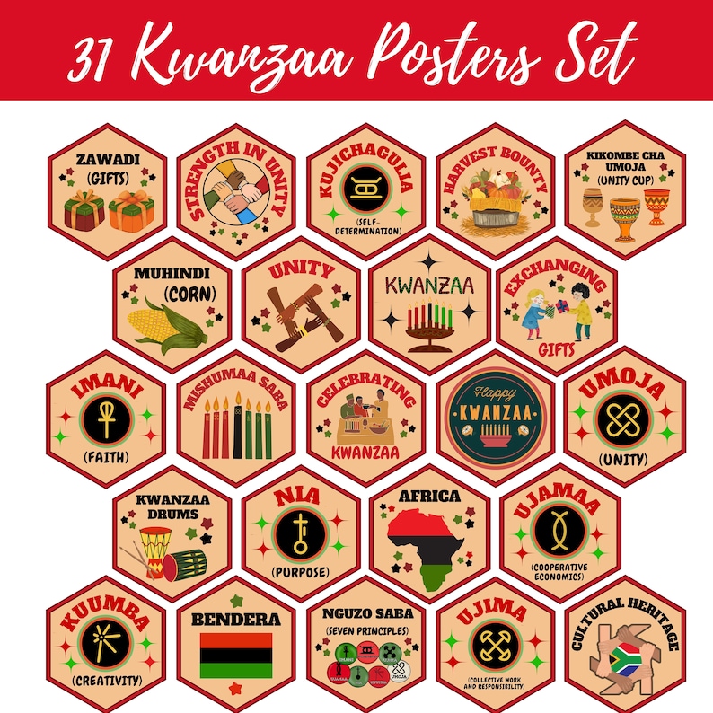 Kwanzaa Vocabulary Posters-kwanzaa Principles Posters-the7 Principles ...