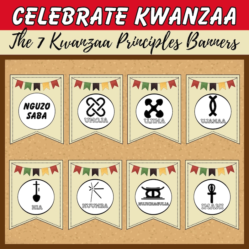 Happy Kwanzaa Printable Banner Bunting-celebrate Kwanzaa 58 Banner ...