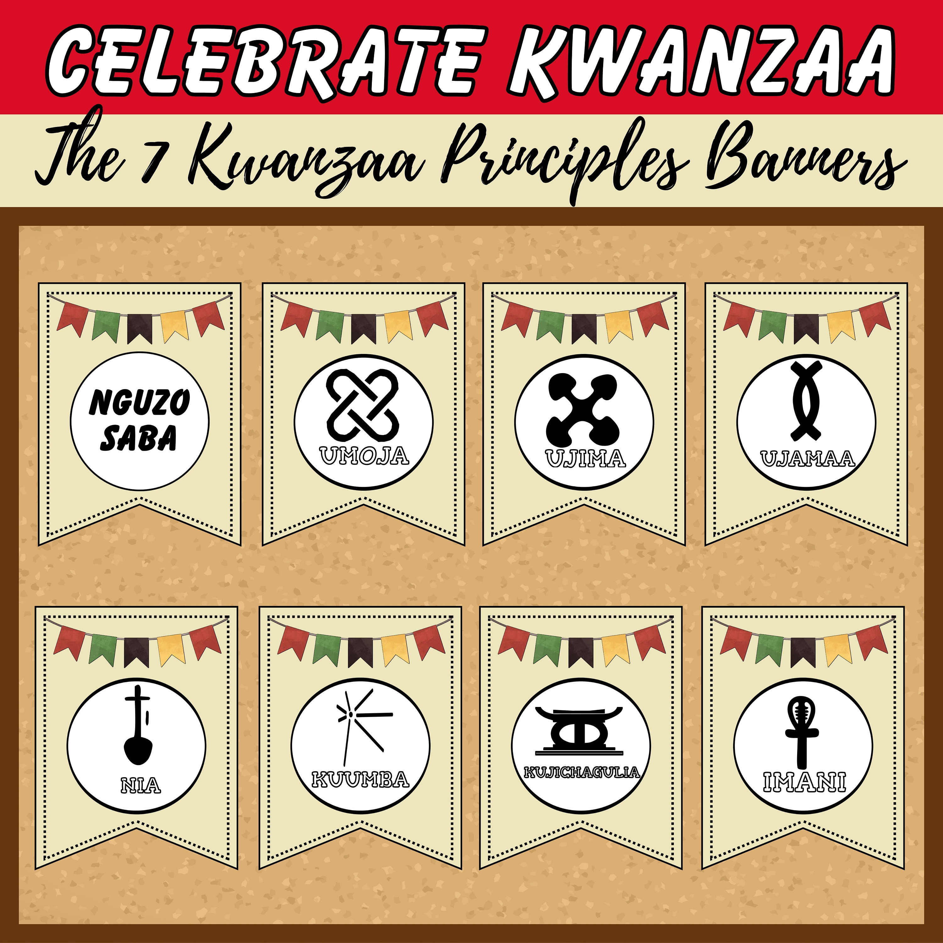 Happy Kwanzaa Printable Banner Bunting-celebrate Kwanzaa 58 Banner ...