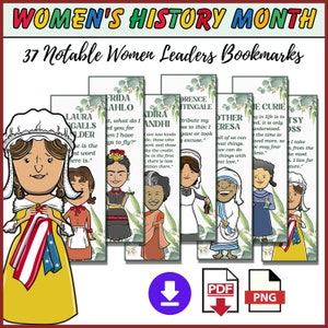 Printable Women's History Month Bookmarks Set | Famous Women in Histor ...