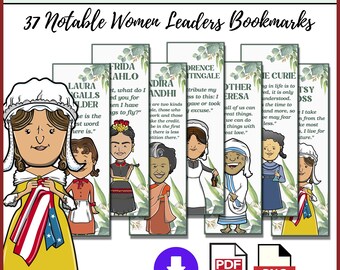 Printable Women's History Month Bookmarks Set Famous Women in Histor ...