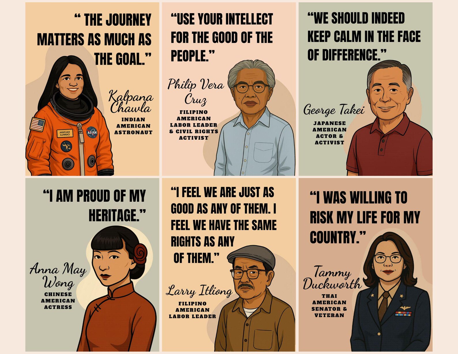 20 Asian American Leaders Inspirational Quote Posters | AAPI Heritage ...