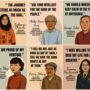 20 Asian American Leaders Inspirational Quote Posters | AAPI Heritage ...