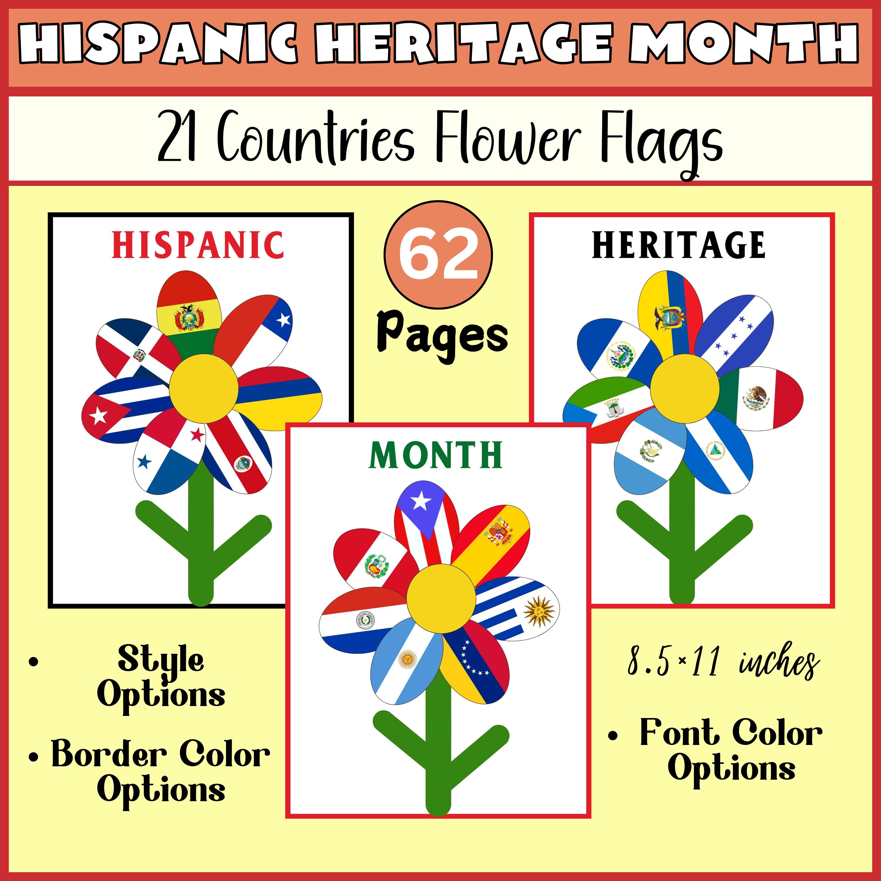 Hispanic Heritage Month Flag Flowers | Bulletin Board | Hispanic ...