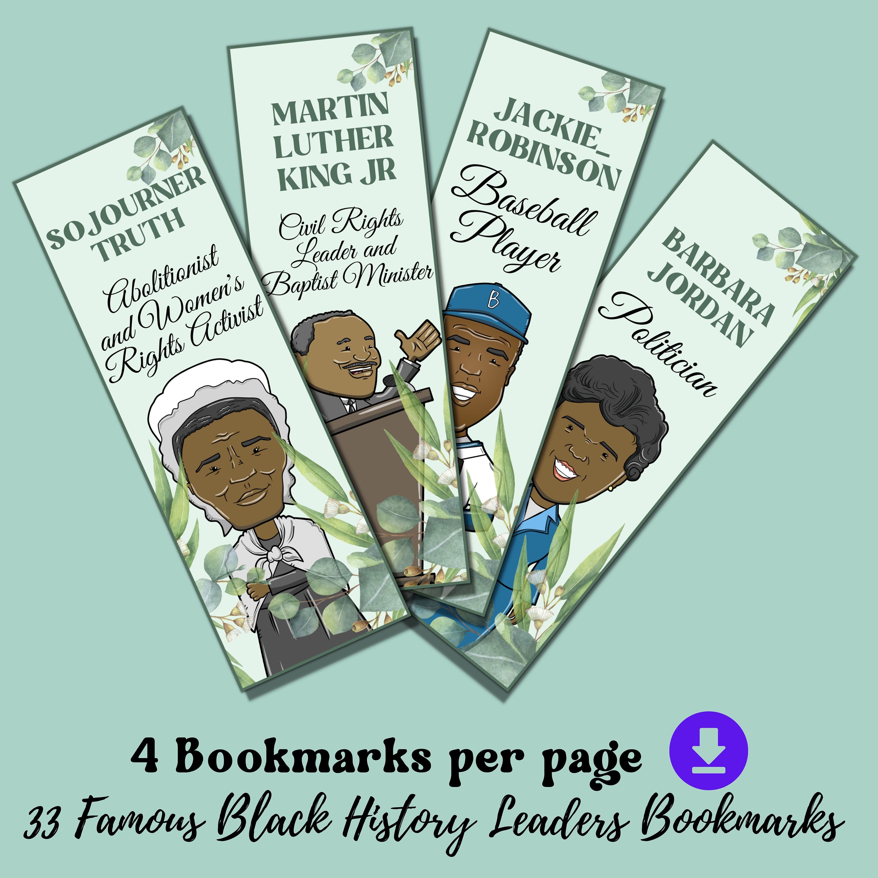 Important Figures in Black History Month Bookmarks | 33 Black Heroes ...