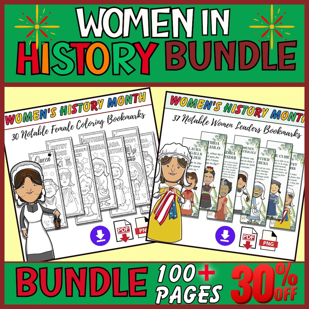 Printable Women's History Month Bookmarks BUNDLE | Famous Women in ...