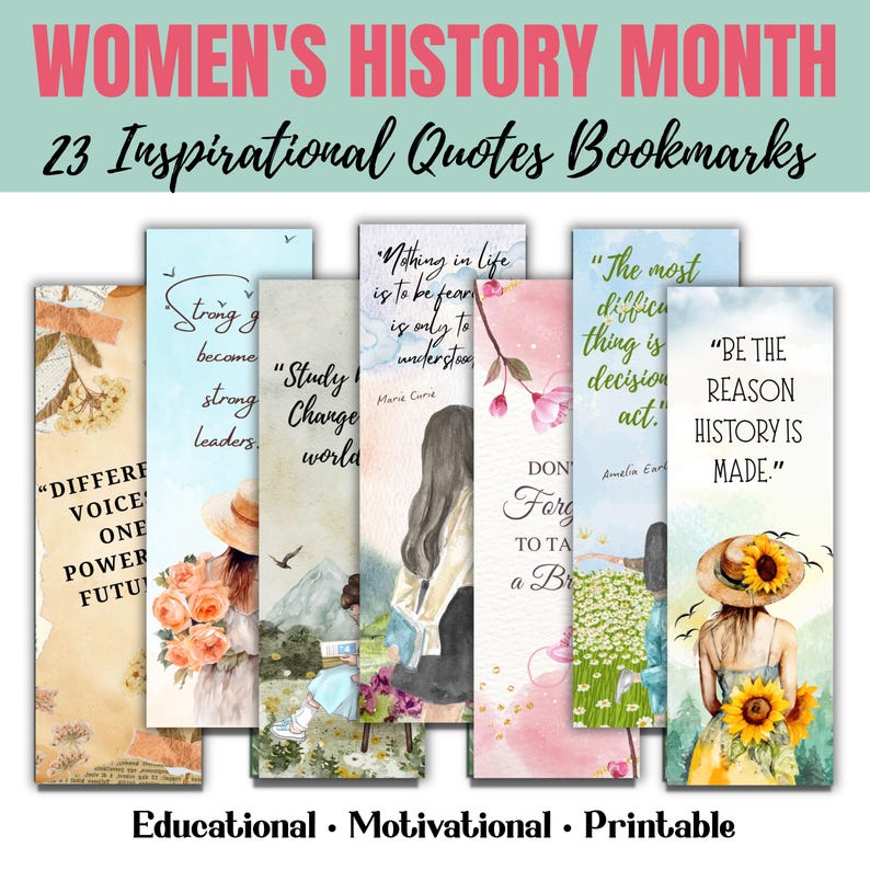 Printable Women’s History Month Bookmarks | Inspirational Classroom ...