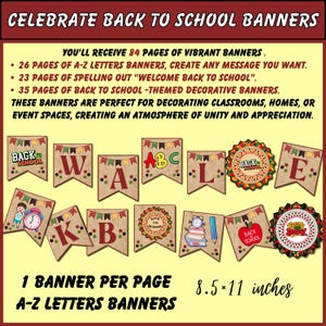 Welcome Back to School Bunting Banners - Customizable Printable ...