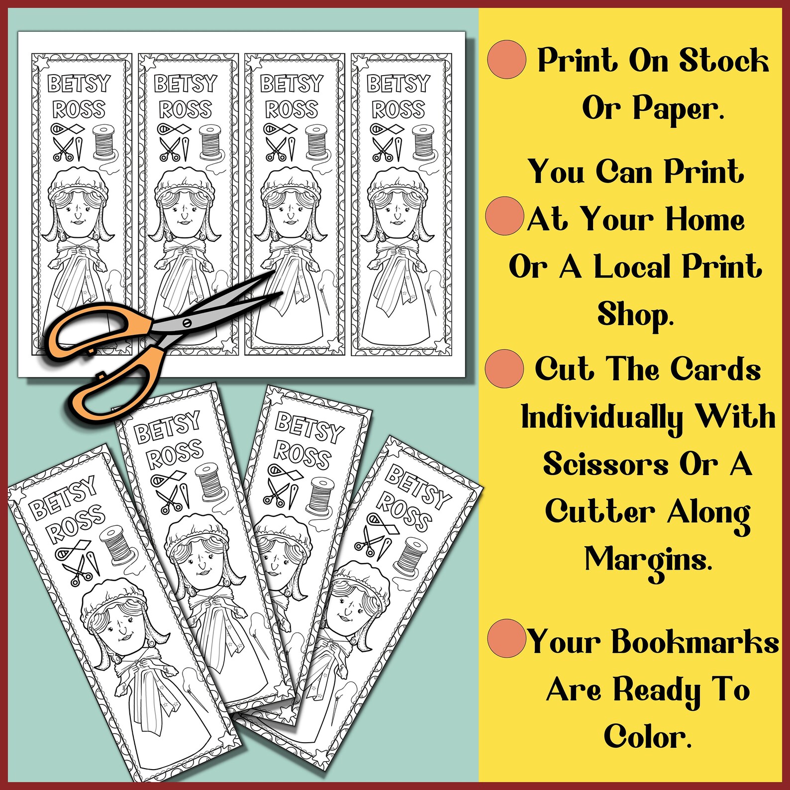 Printable Women's History Month Coloring Bookmarks Set | Famous Women ...