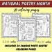 National Poetry Month Coloring Pages Famous Poets Coloring Sheets ...