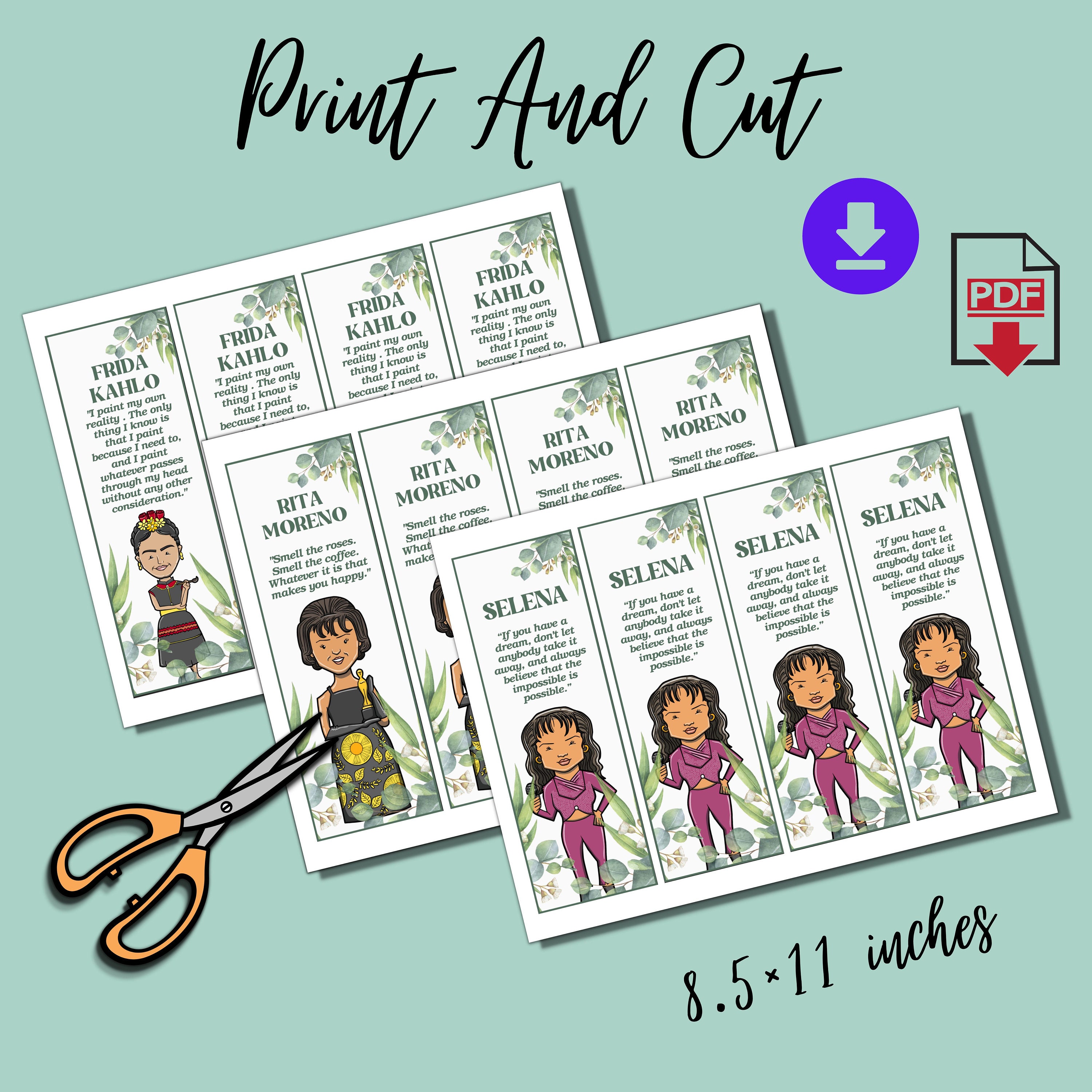 Inspiring Quotes From 23 Figures Icons Bookmarks Hispanic Heritage ...
