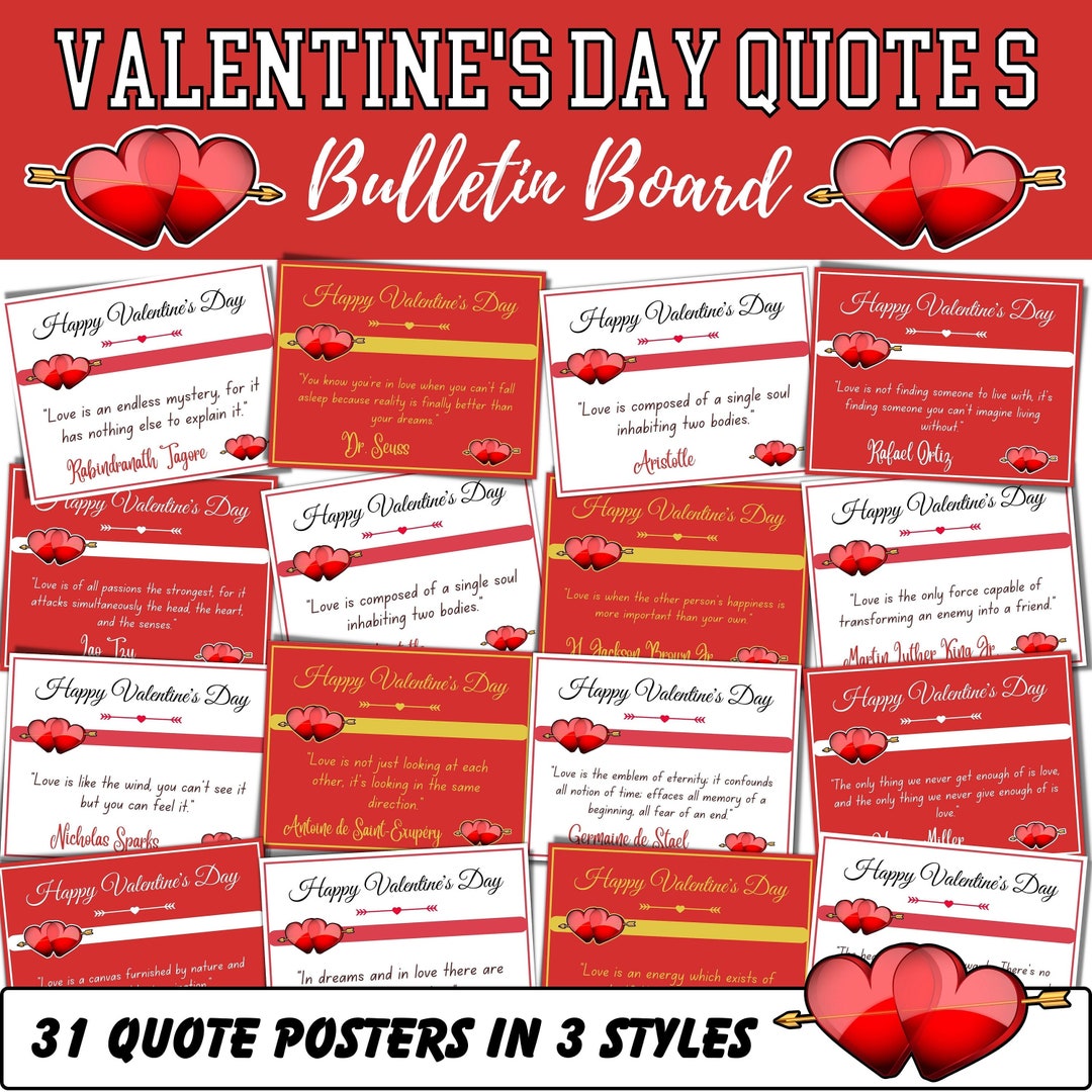 Famous and Inspirational Love Quotes Poster Set,valentines,february ...