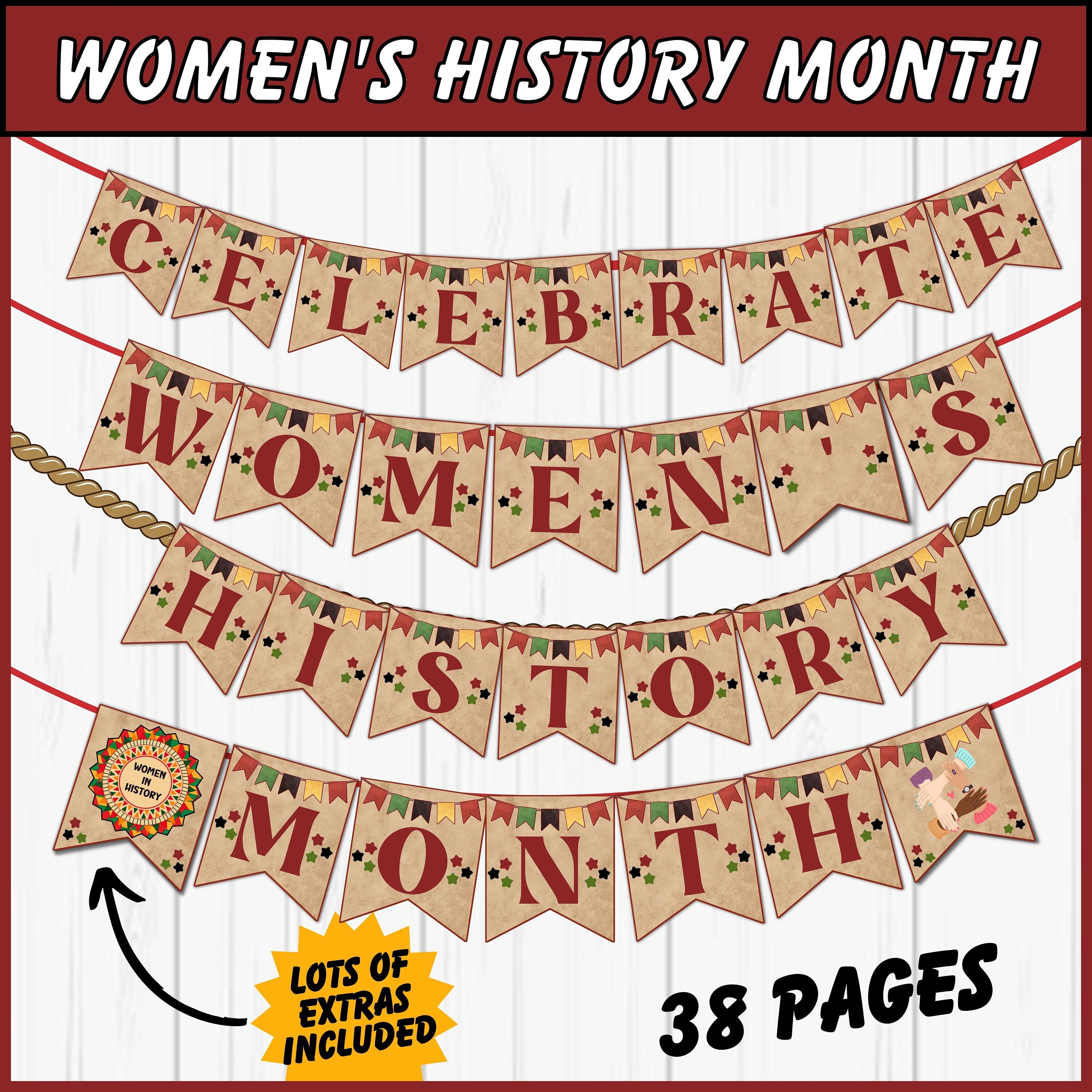 Women's History Month Banners Printable, Bulletin Board Banners ...
