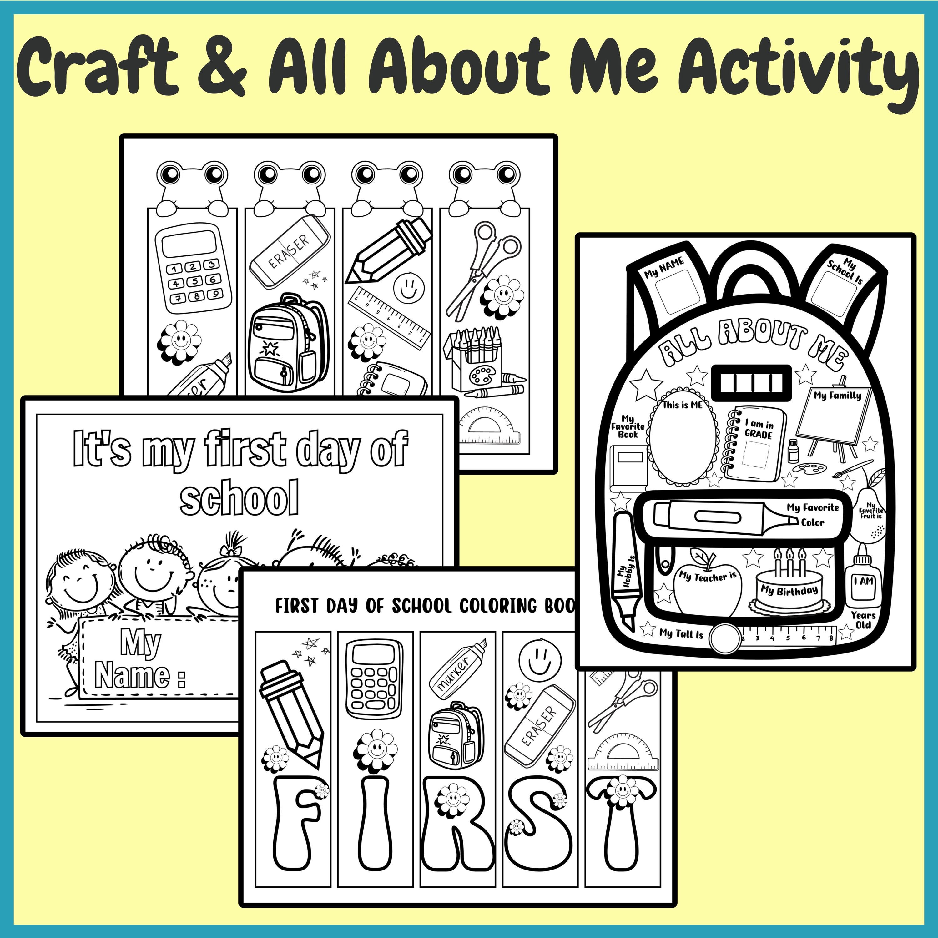 Back to School All About Me Backpack Activity, Printable Student ...