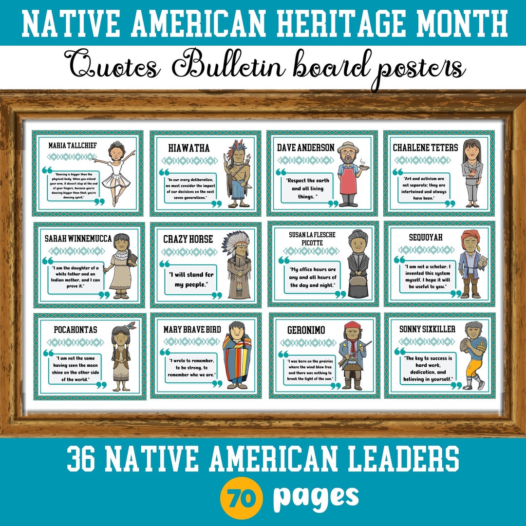 Native American Heritage Month Quote Posters Influential Indigenous ...