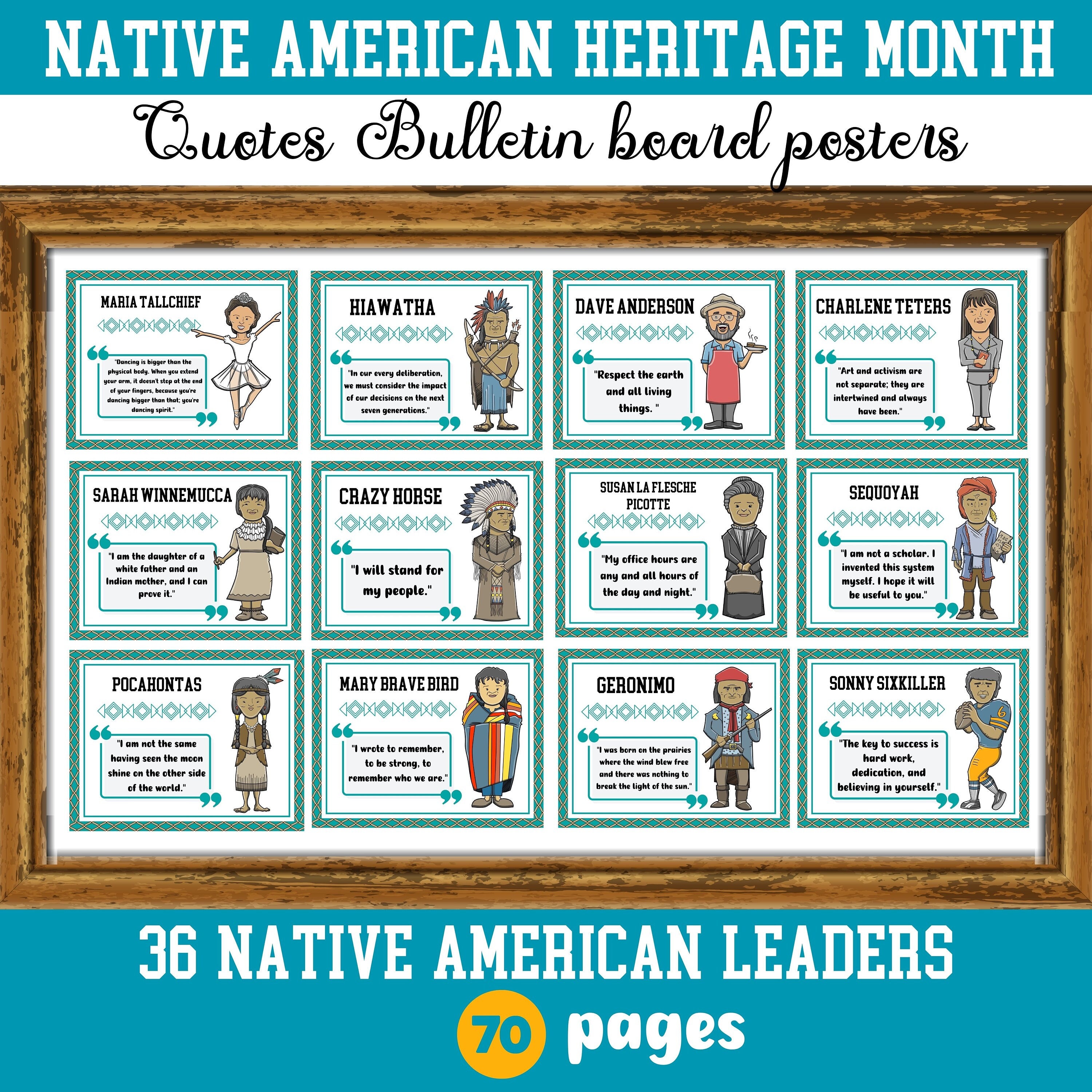 Native American Heritage Month Quote Posters Influential Indigenous ...