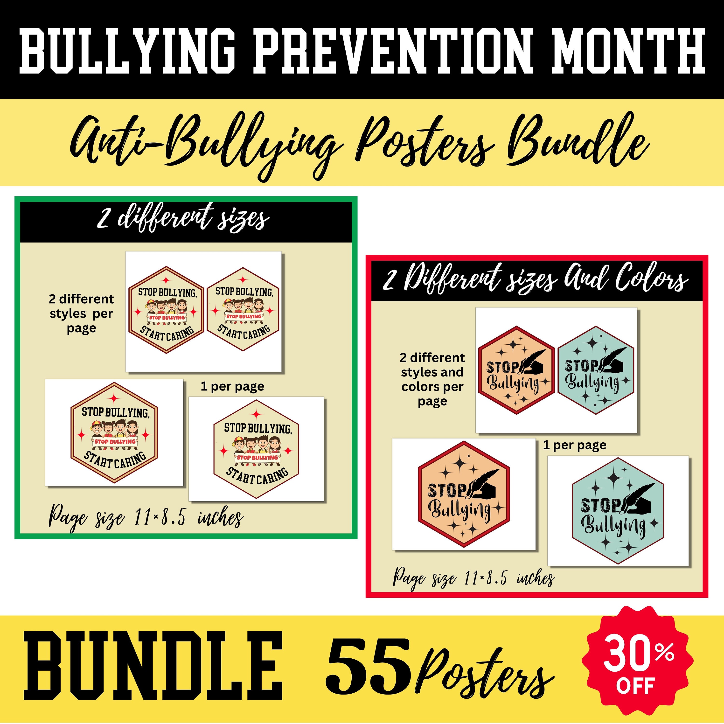 National Bullying Prevention Month Bulletin Board BUNDLE - Anti ...