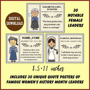 Printable Women's History Month Quotes Bulletin Board | Famous Women in ...