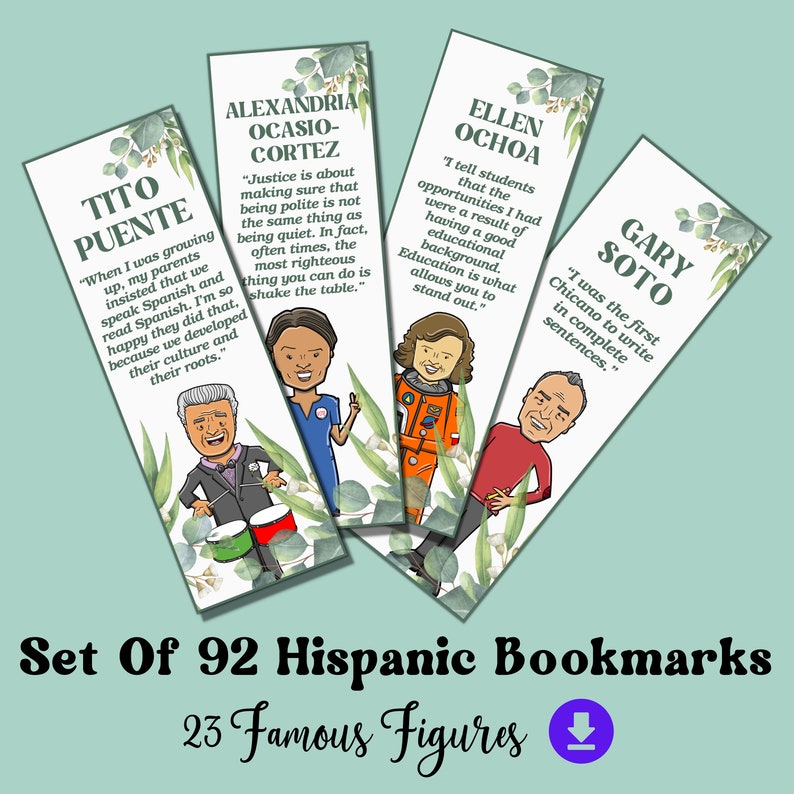 Inspiring Quotes From 23 Figures Icons Bookmarks | Hispanic Heritage ...