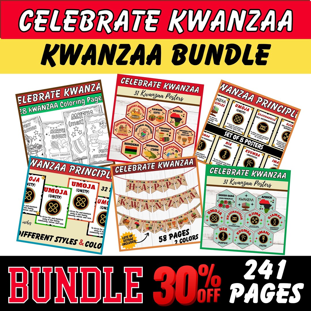 Kwanzaa Principles Activities & Bulletin Board Set Bundle-posters ...