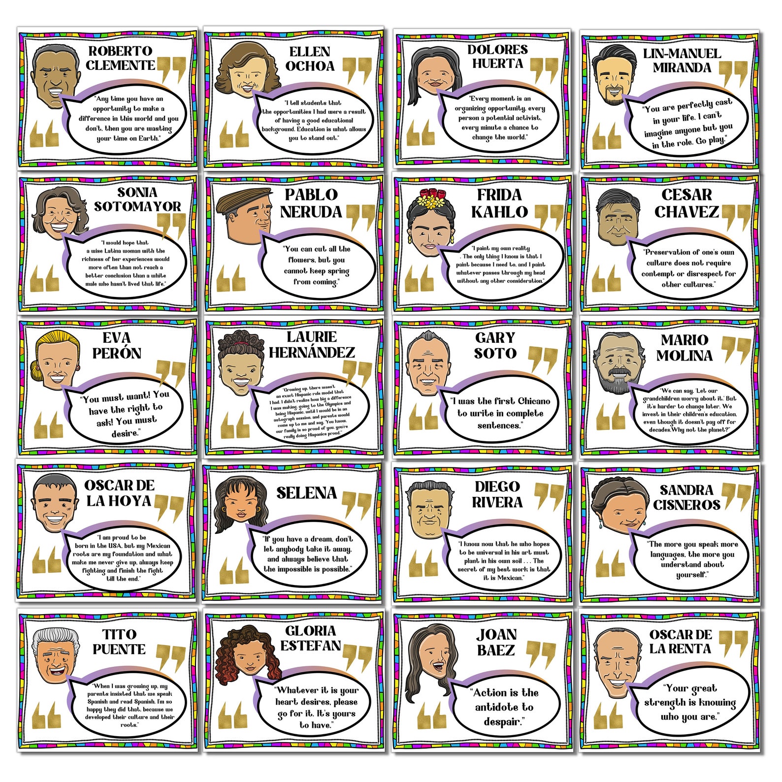 Hispanic Heritage Month Bundle, Latino Heritage Month,iconic Figures ...