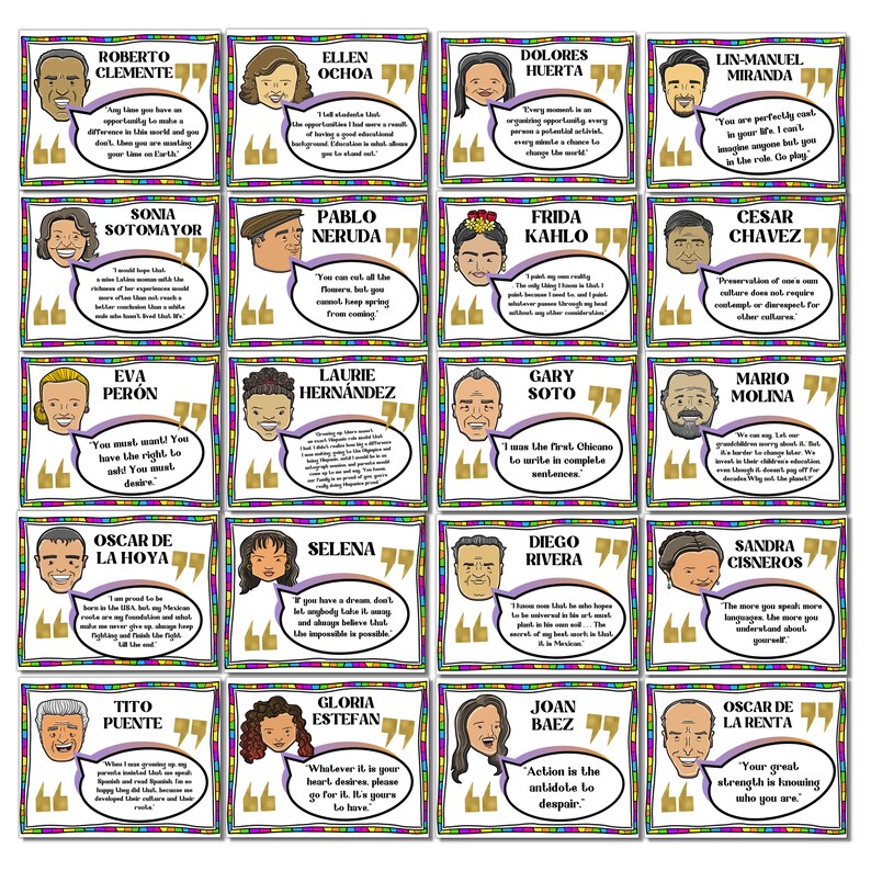 Hispanic Heritage Month Bundle,classroom Bulletin Board,iconic Figure ...