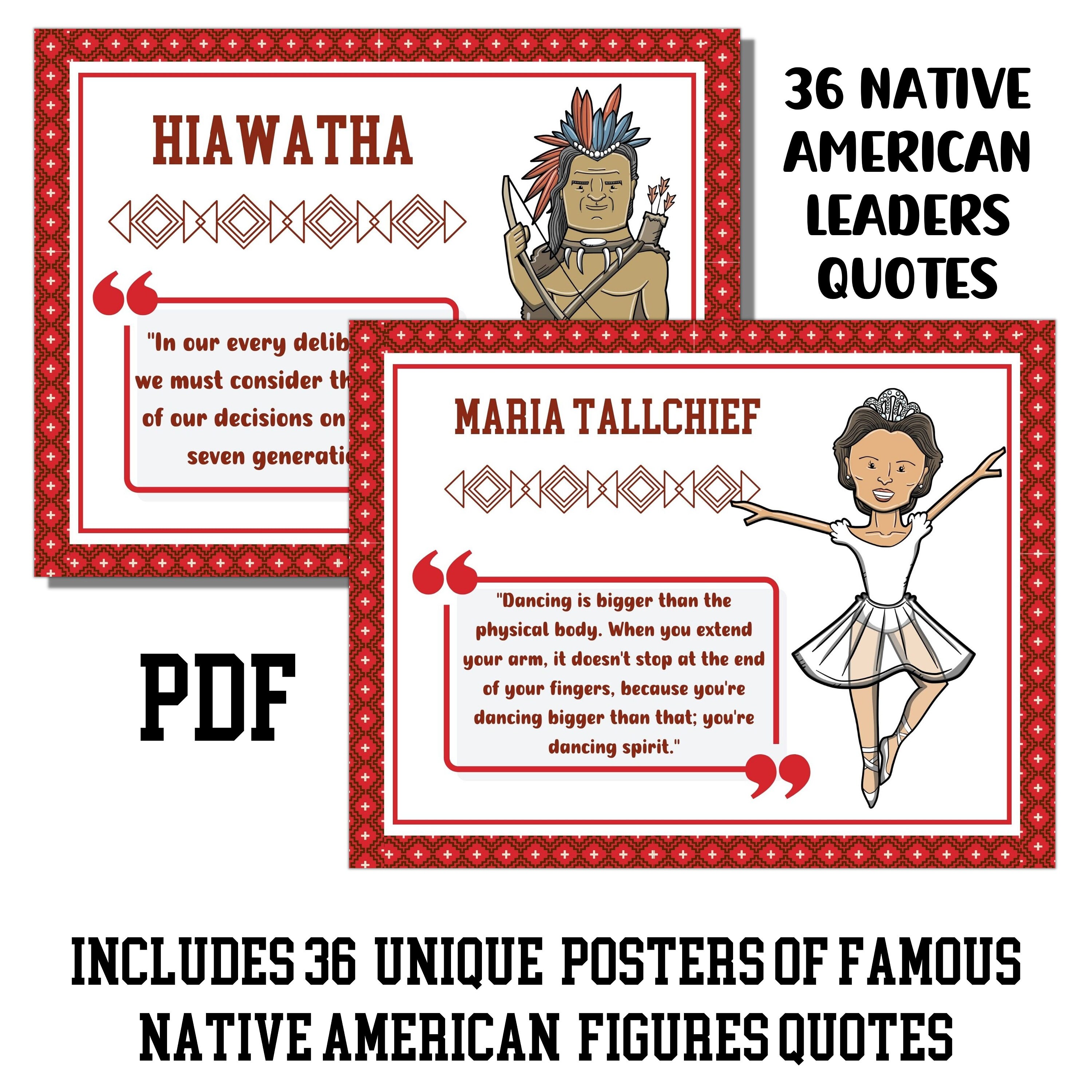 Native American Heritage Month Quote Posters Influential Indigenous ...