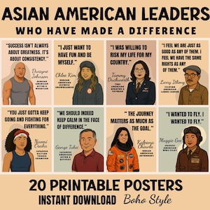20 Asian American Leaders Inspirational Quote Posters | AAPI Heritage ...