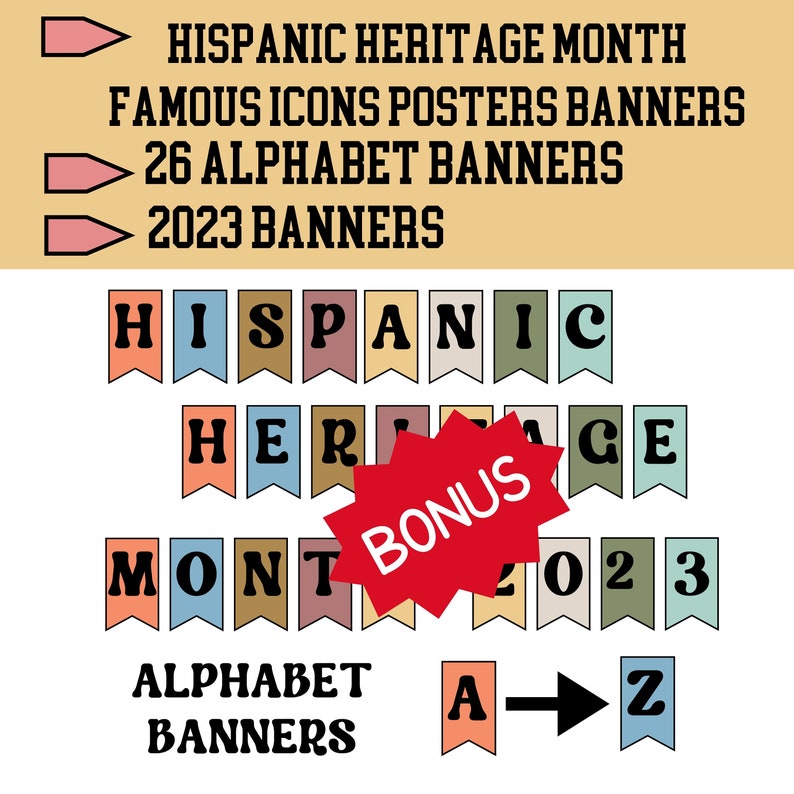 Hispanic Heritage Month Classroom Bulletin Board Set, 37 Iconic Figures ...