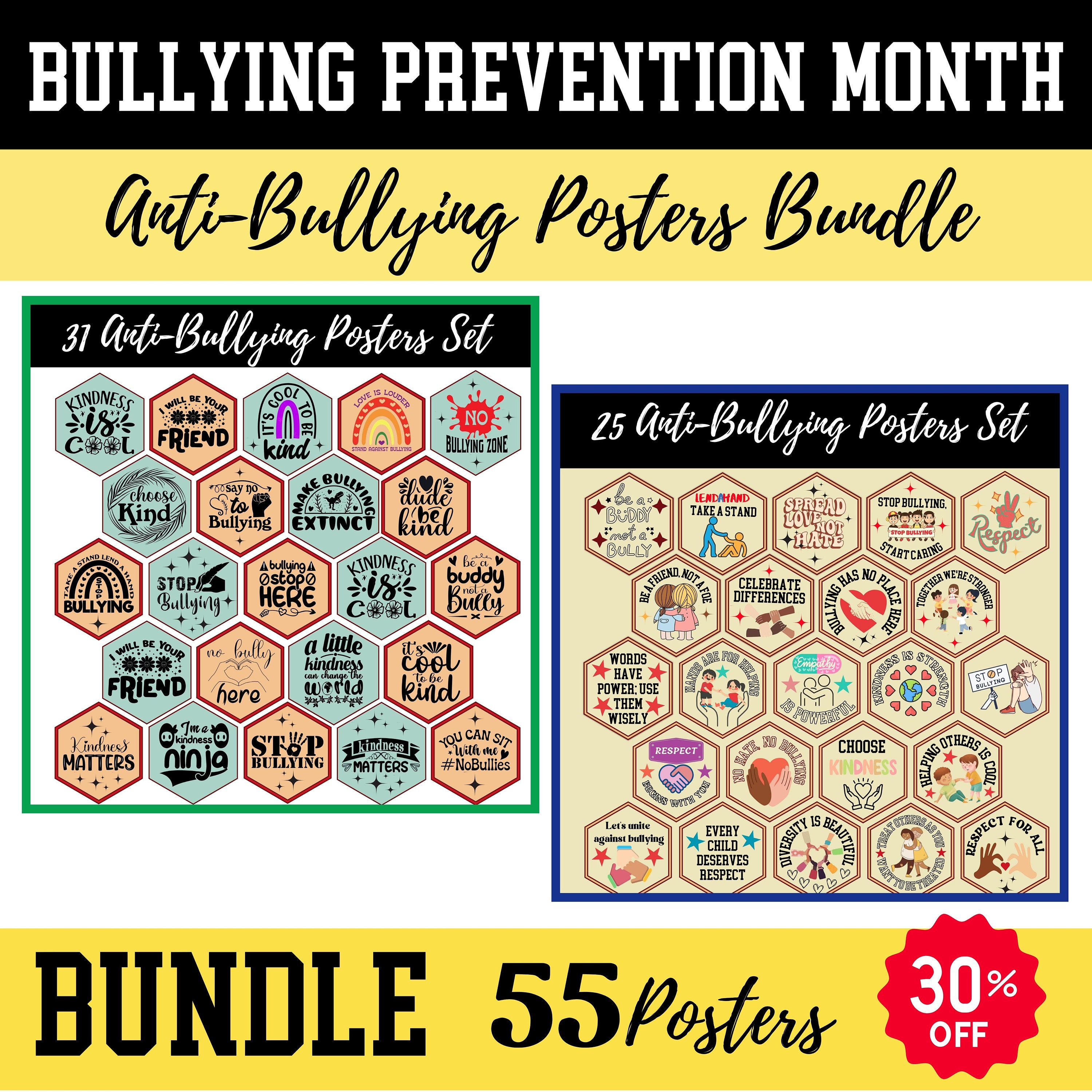 National Bullying Prevention Month Bulletin Board BUNDLE - Anti ...