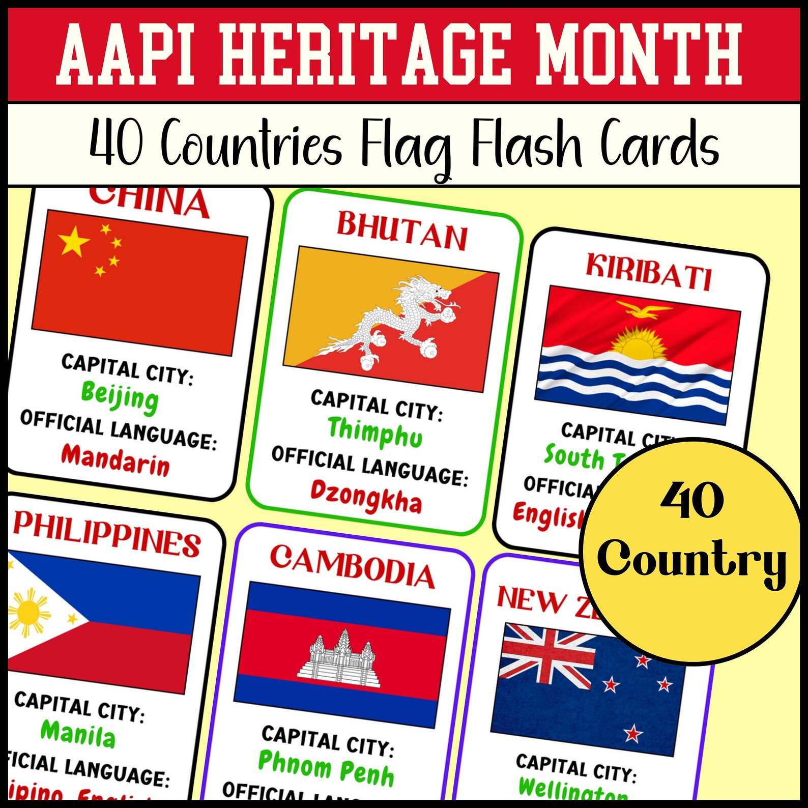 Printable Asian American & Pacific Islander Heritage Month Countries ...
