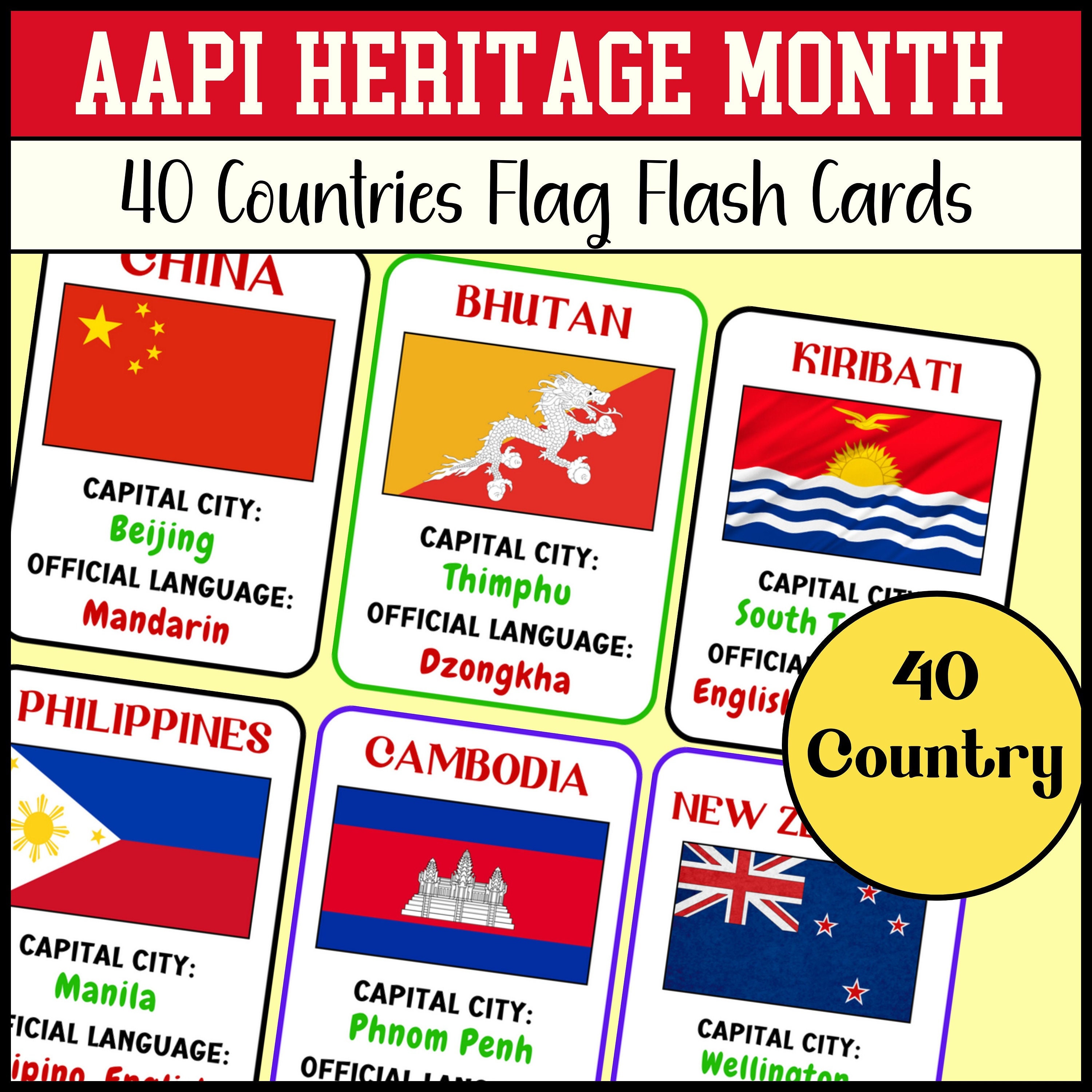 Printable Asian American & Pacific Islander Heritage Month Countries ...