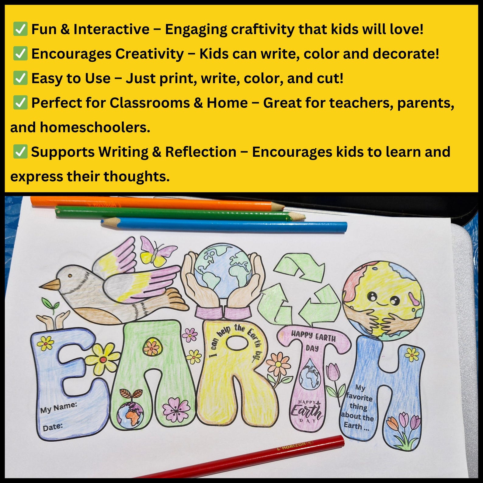 Printable Earth Day Craftivity | Earth Day Activity for Kids ...