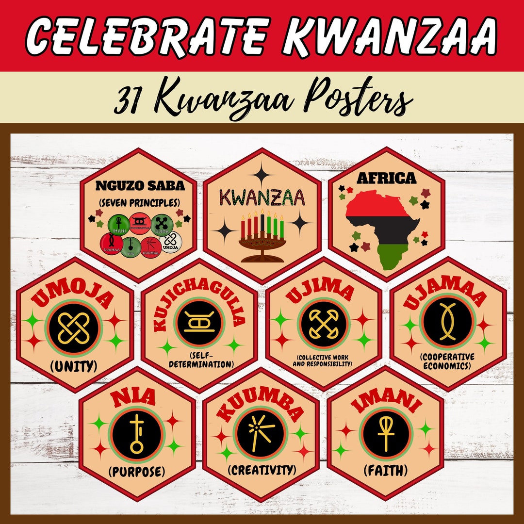Kwanzaa Vocabulary Posters-kwanzaa Principles Posters-the7 Principles ...