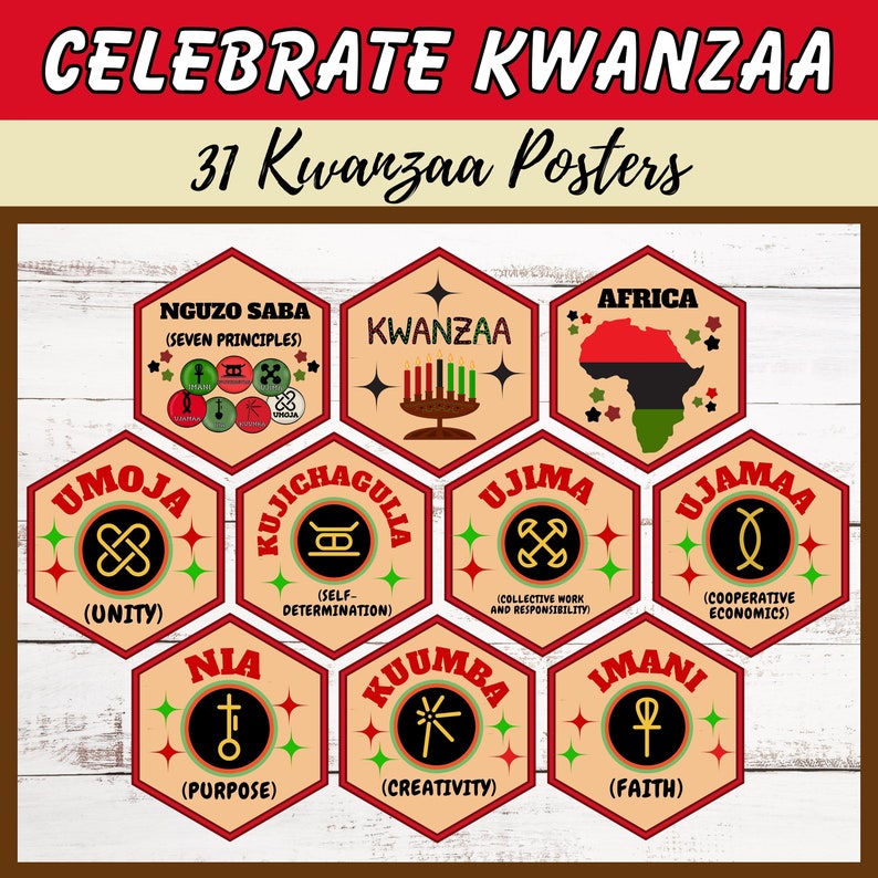 Kwanzaa Vocabulary Posters-kwanzaa Principles Posters-the7 Principles ...