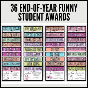 End-of-year Funny Student Awards | Student Achievement Certificates for ...