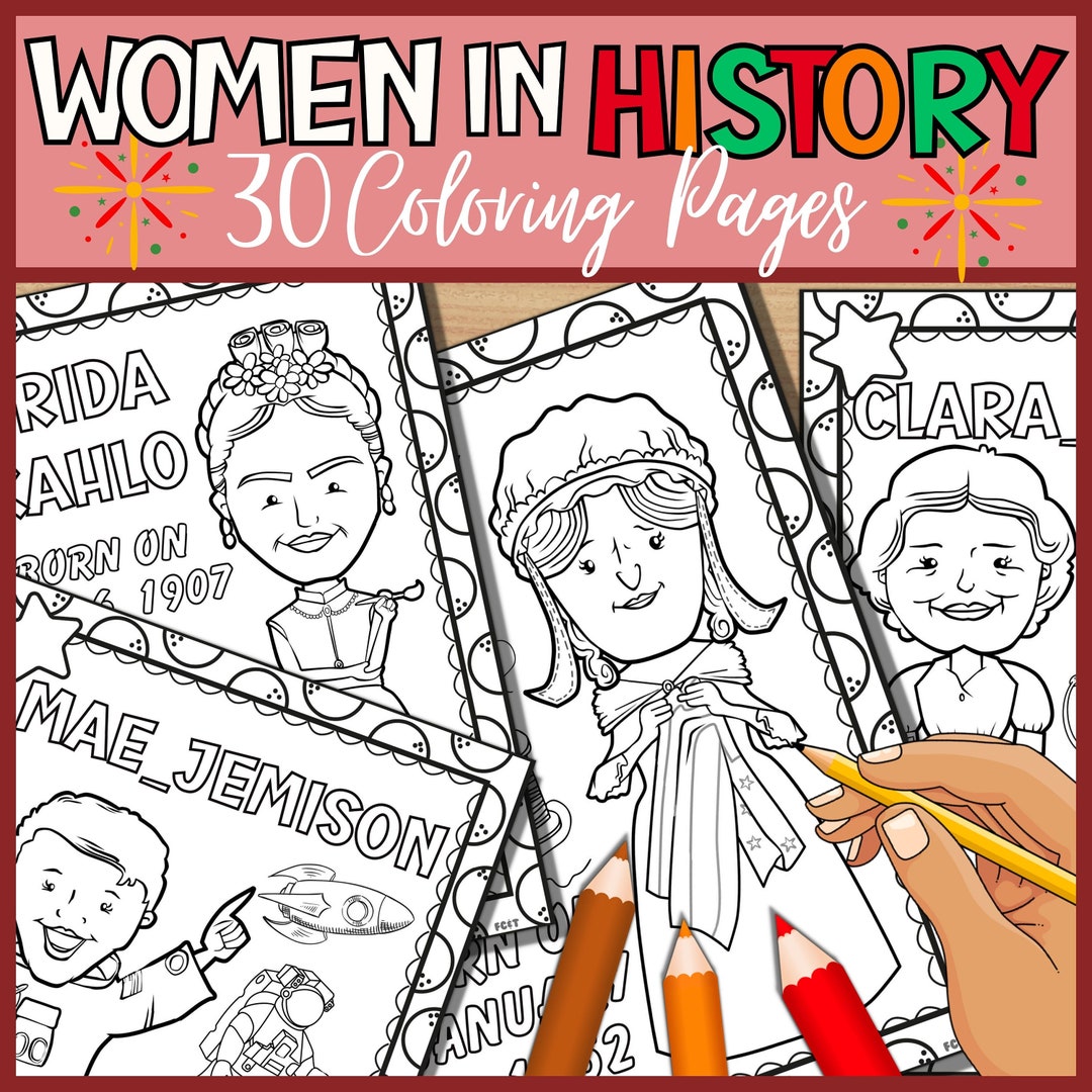 Women's History Month Coloring Pages Famous Women in History Coloring ...