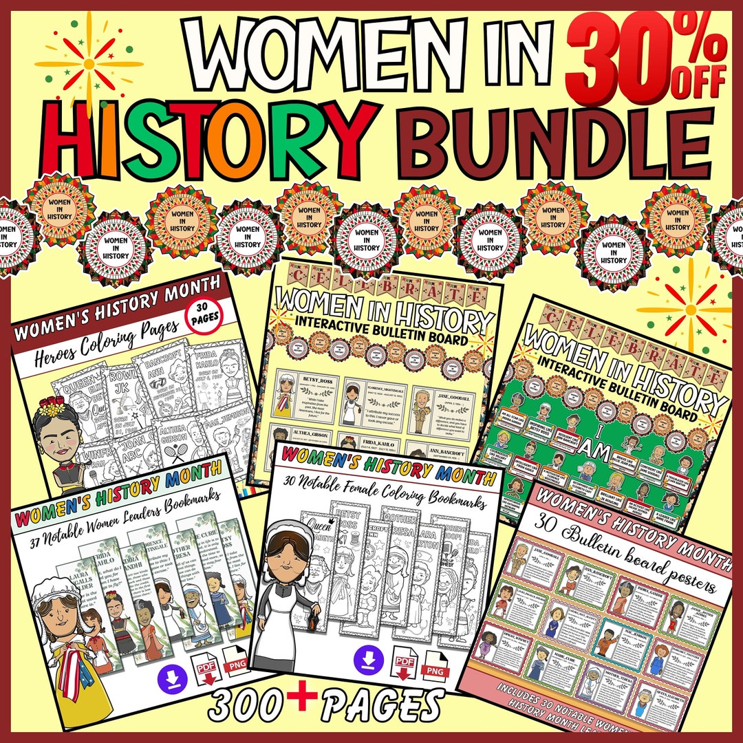 Printable Women's History Month Bundle:biography Bulletin Board Set ...
