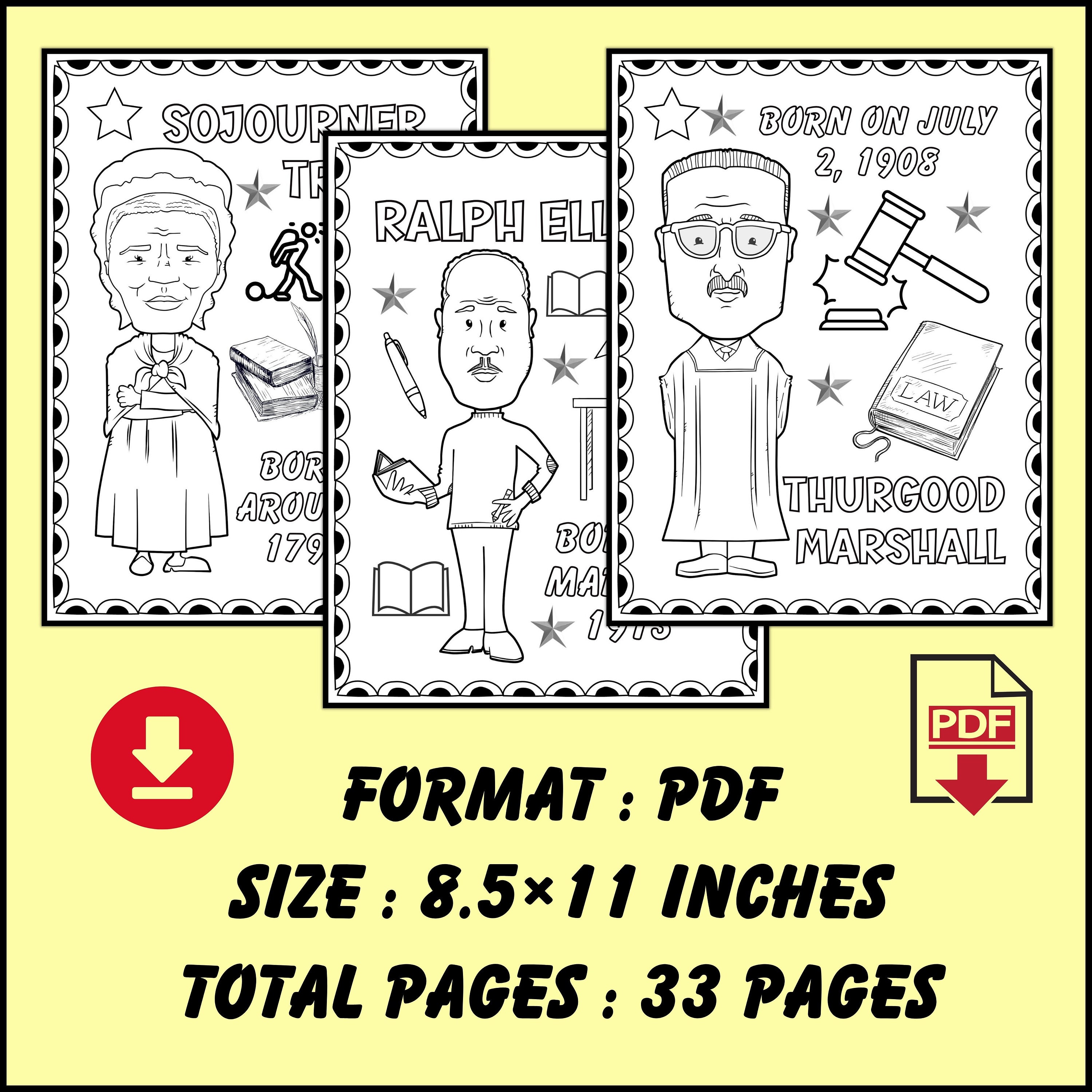 Important Figures in Black History Month Coloring Pages, African ...