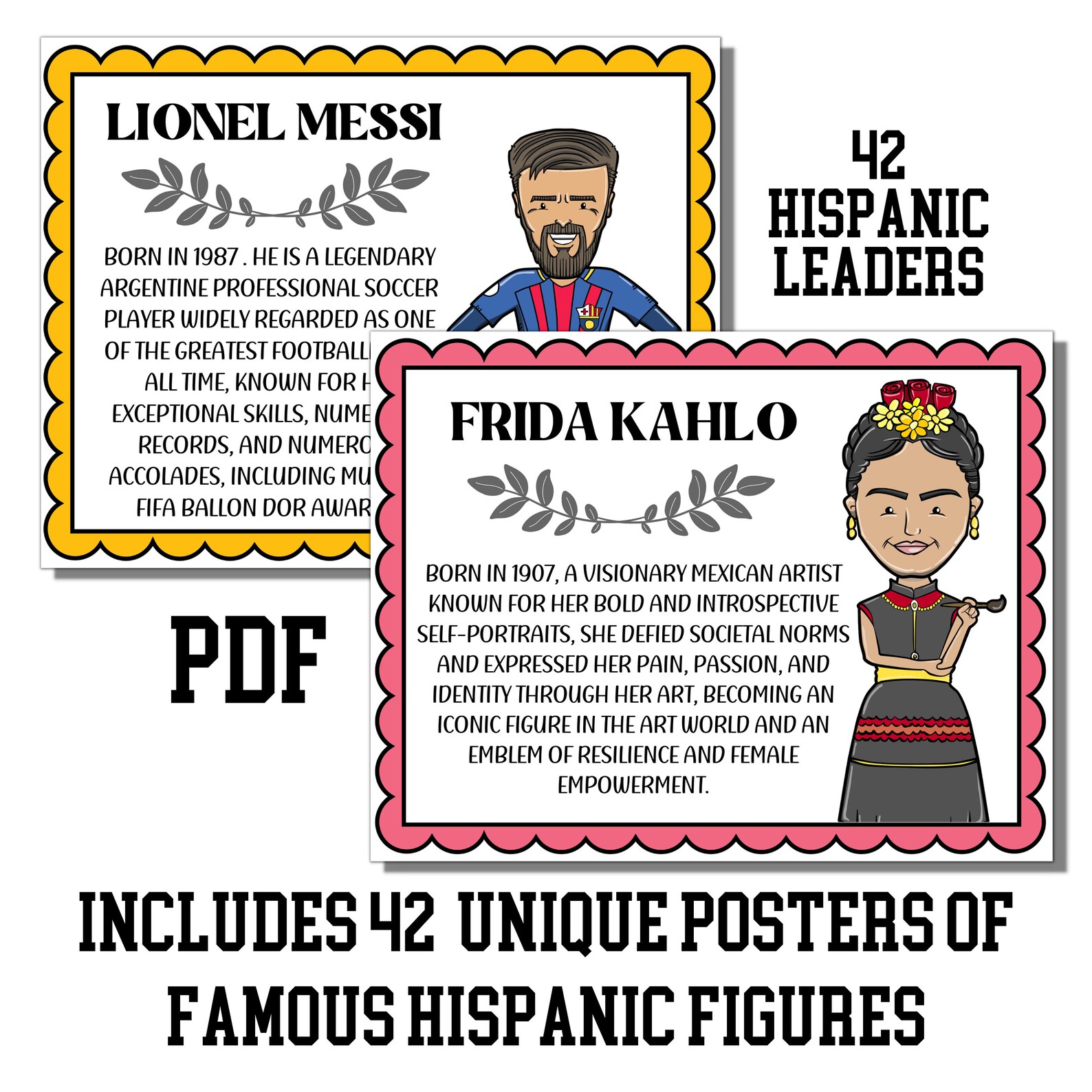 Hispanic Heritage Month Classroom Bulletin Board Set, 42 Iconic Figures ...