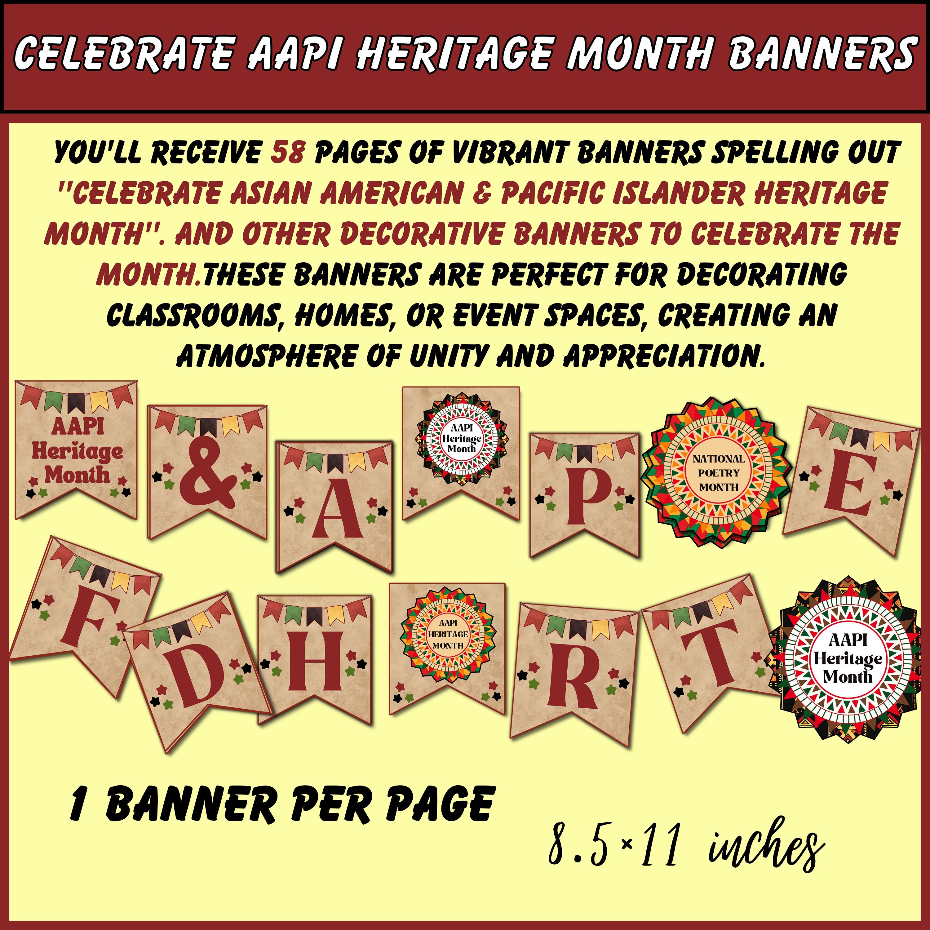 Celebrate AAPI Heritage Month With Printable Banners, Bulletin Board ...